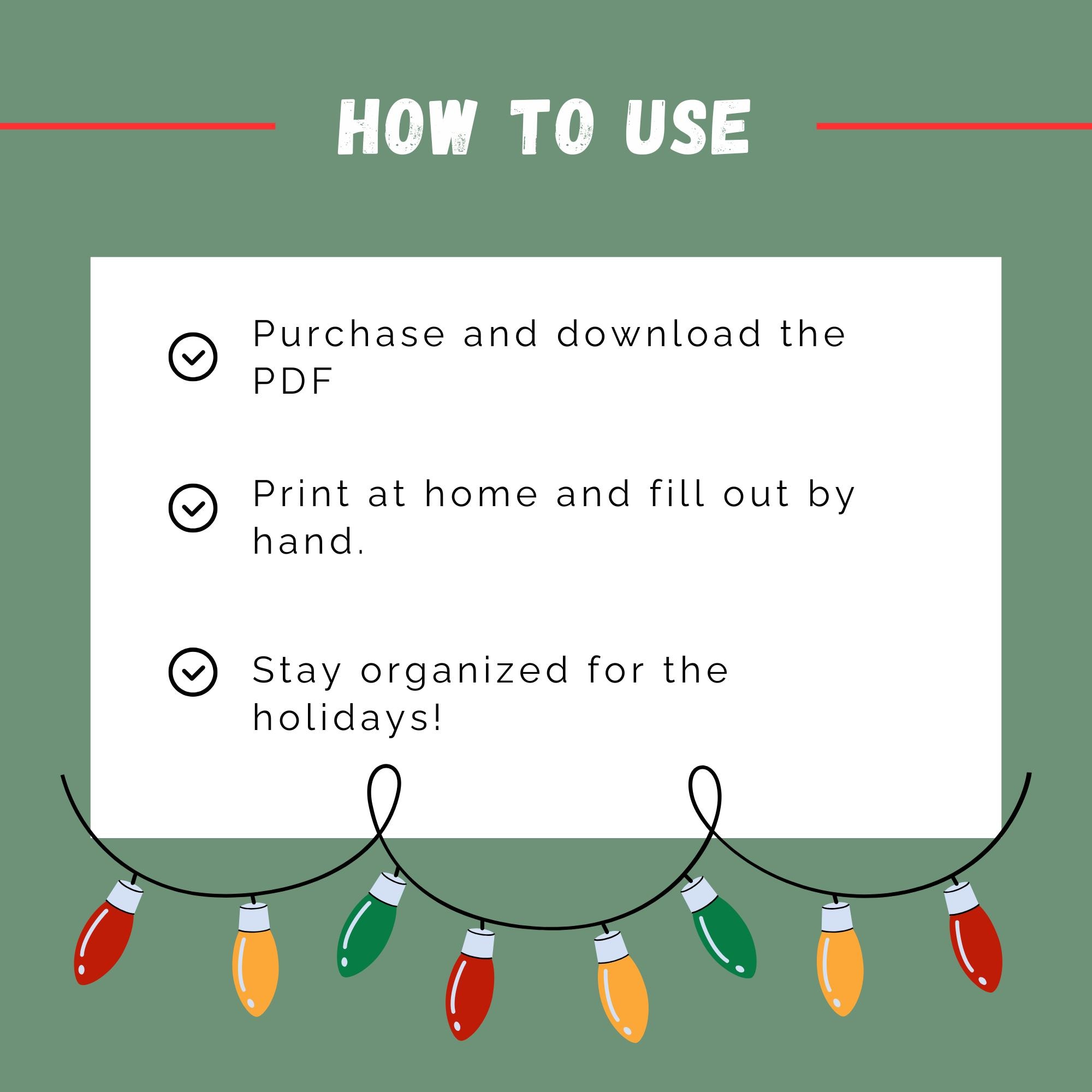 Printable Holiday Planner; Holiday Planner PDF - Etsy
