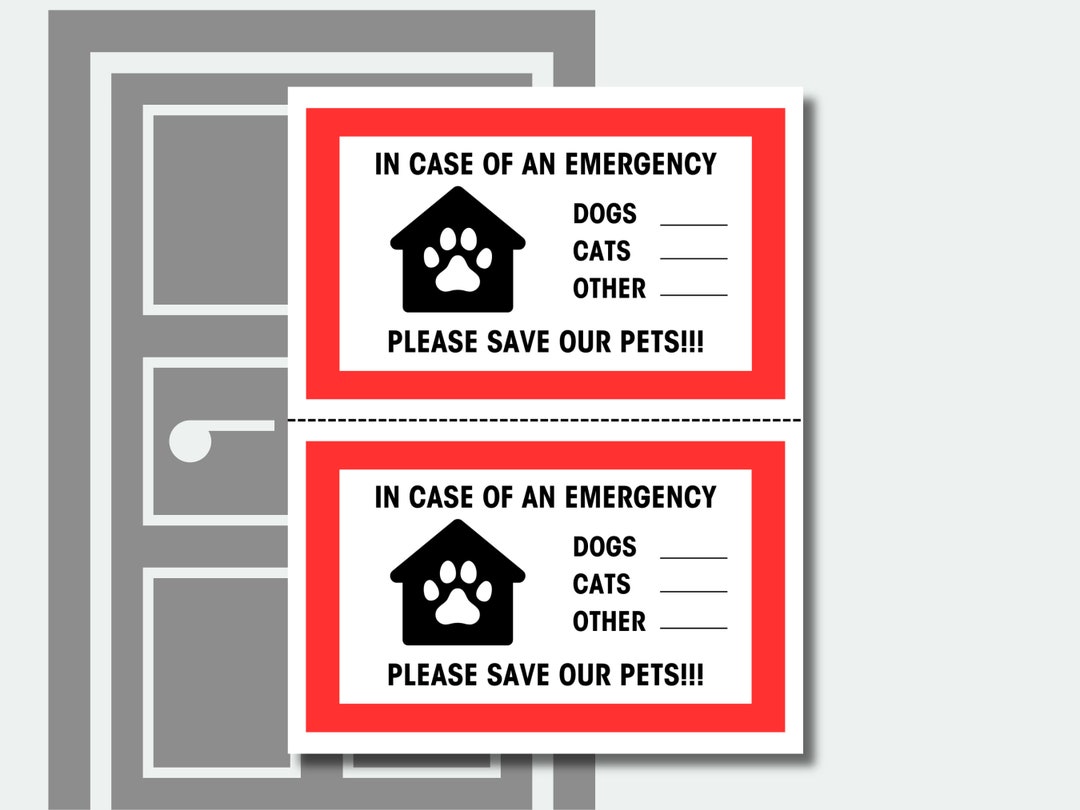 Printable in Case of an Emergency Pets Inside PDF, Emergency Pets ...
