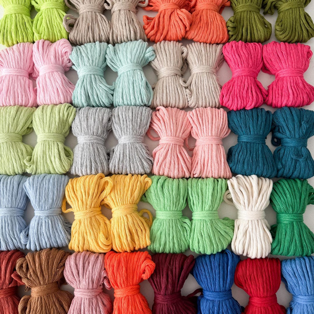 3mm Macrame Cotton String Bundles - 31 Colors, 10m Skeins for DIY ...