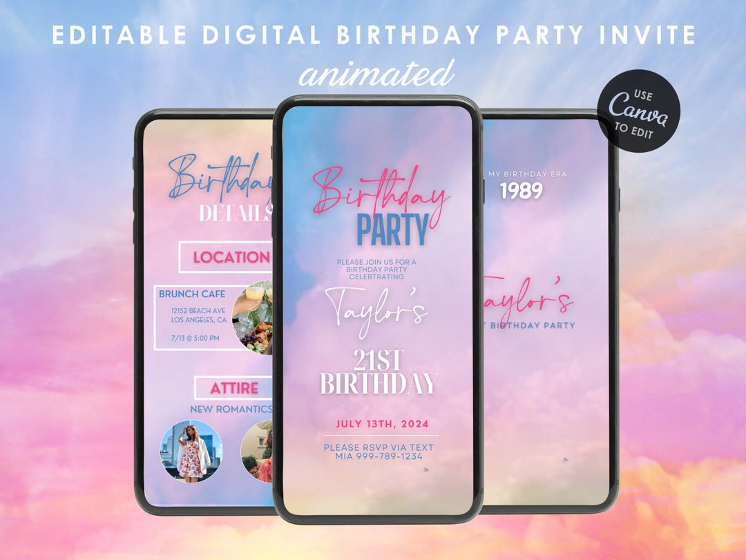 Taylor Swift Lover, Taylor Swift Birthday, Swiftie Party, Digital ...