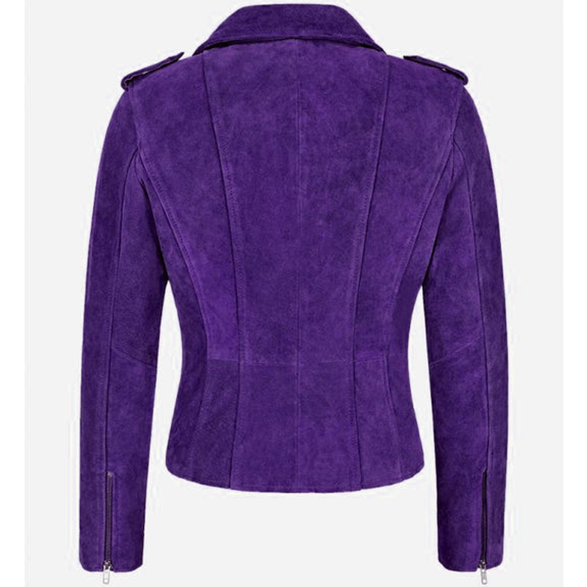 Handmade Purple Suede Biker Jacket: Women's Moto Sheepskin Leather - Etsy
