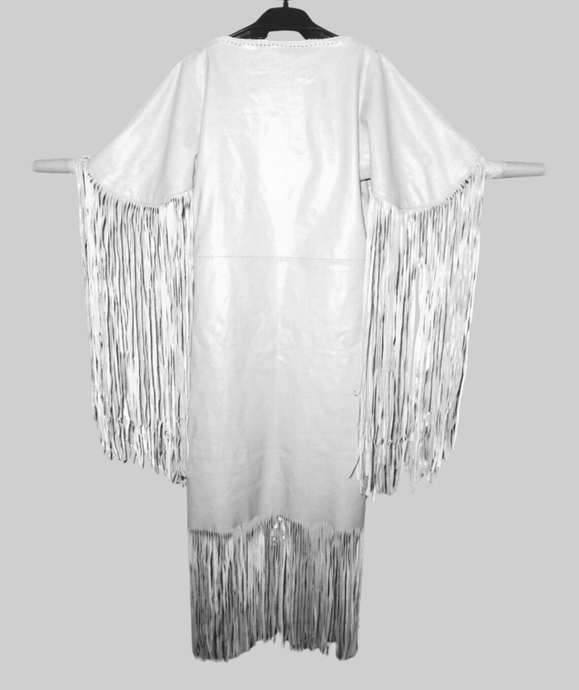 Native American Powwow Regalia Dress | White Fringe Suede Handmade ...