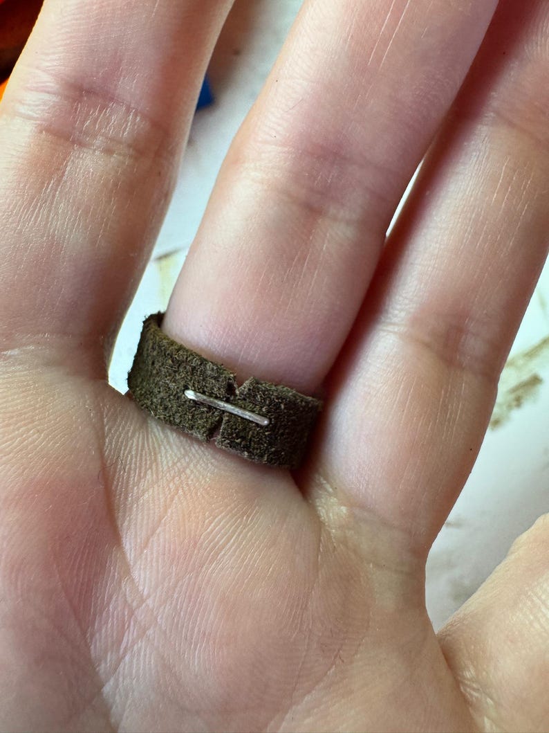 Boho Style Amulet Ring Made of Leather and Pearls, Handmade - Etsy