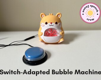 Switch Adapted Mini Bubble Machine Pink/teal Assistive Technology Toy for Special Education ...