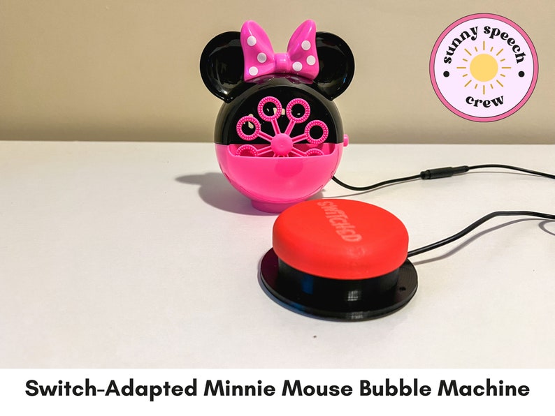 Switch-adapted Bubble Machine Minnie Mouse Adapted Toy Assistive ...