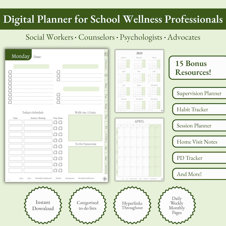 2025-26 Digital Planner for School-based Wellness Professionals - Etsy