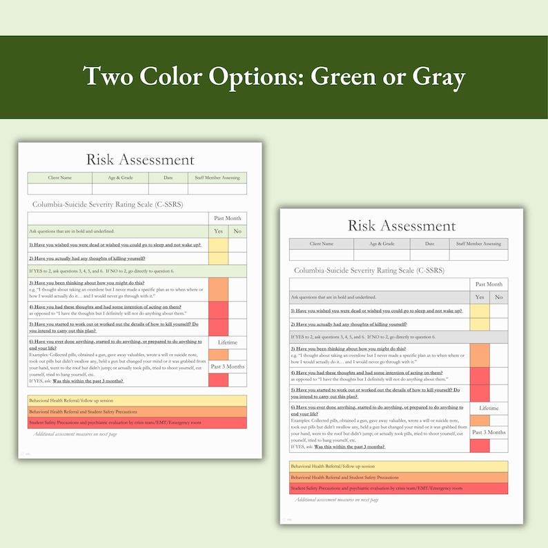 Risk Assessment and Safety Plan for School Professionals - Etsy