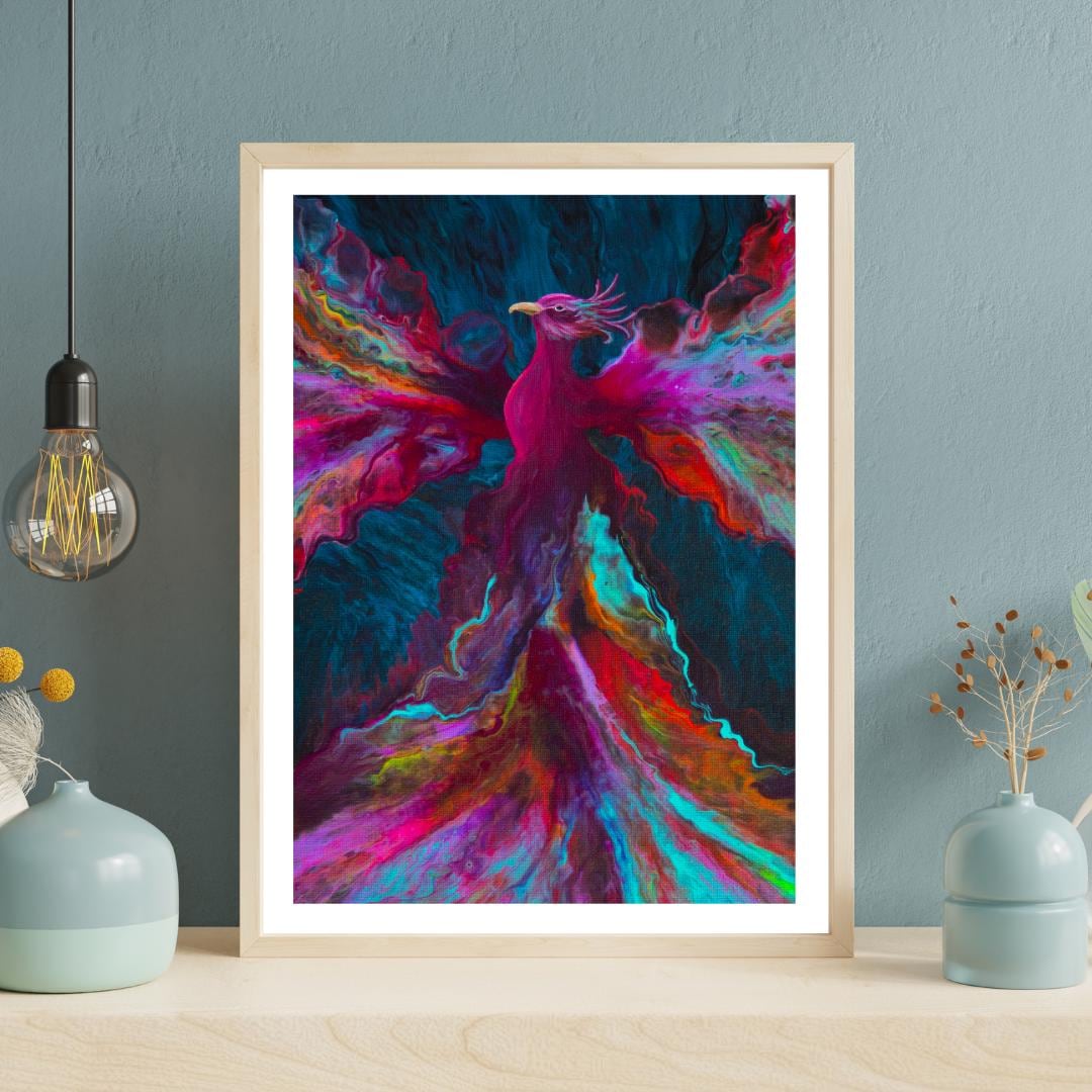 Art Print, Phoenix Painting, Mythical Creature Art, Fantasy Art - Etsy