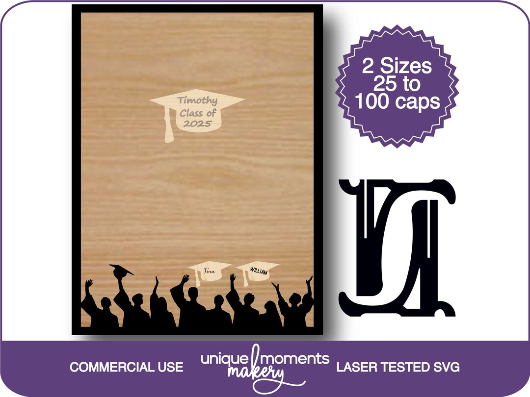 Graduation Drop-in Guest Book SVG | Laser Cut File for Wood & Acrylic ...