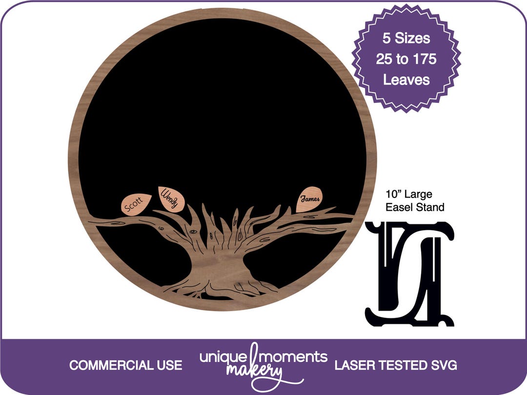 Tree Drop-in Guest Book SVG | Laser Cut & Score File for Wood - Acrylic ...