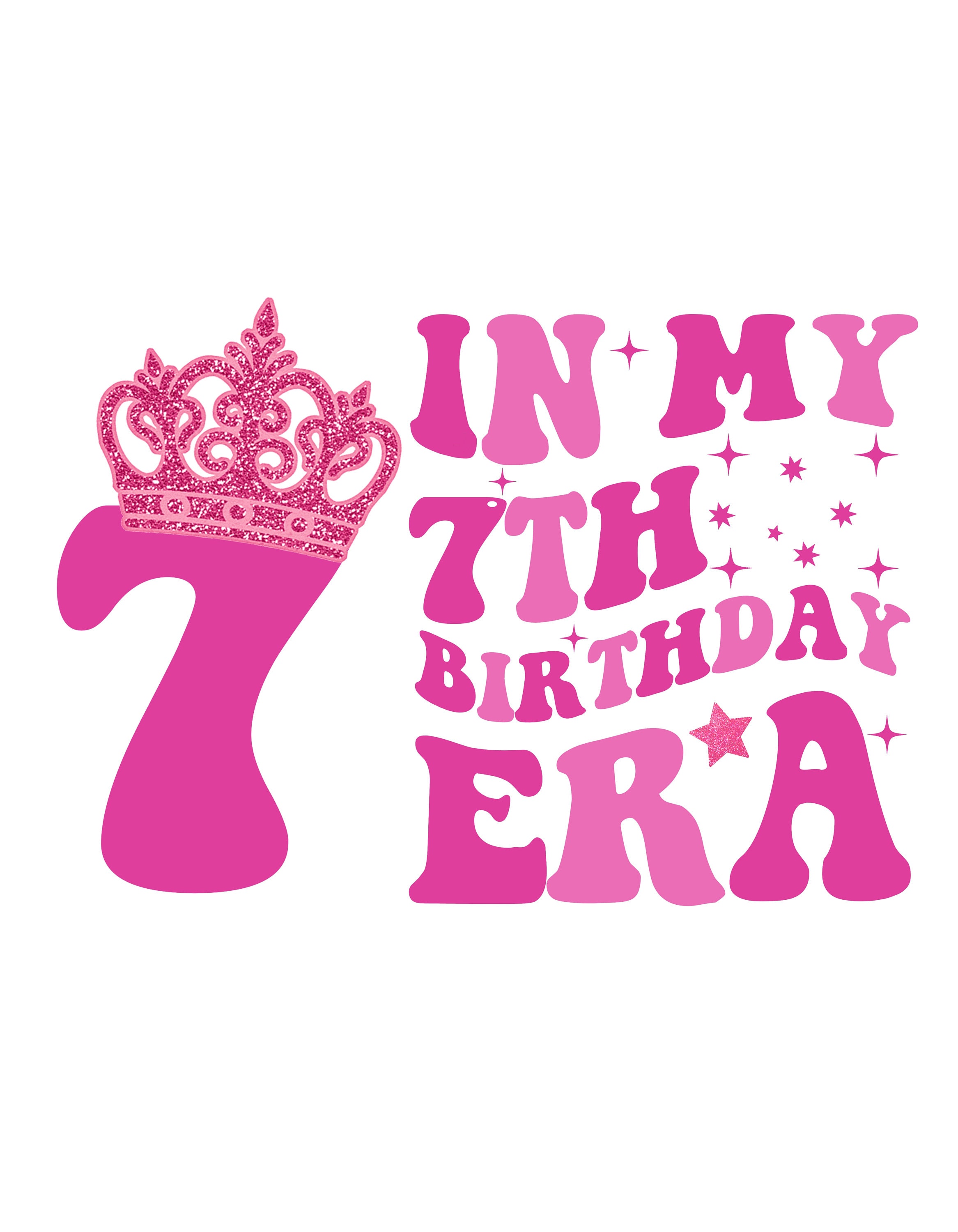 In My 7th Birthday Era Svg,png, Girl 7th Birthday Era Svg Png, Kids ...