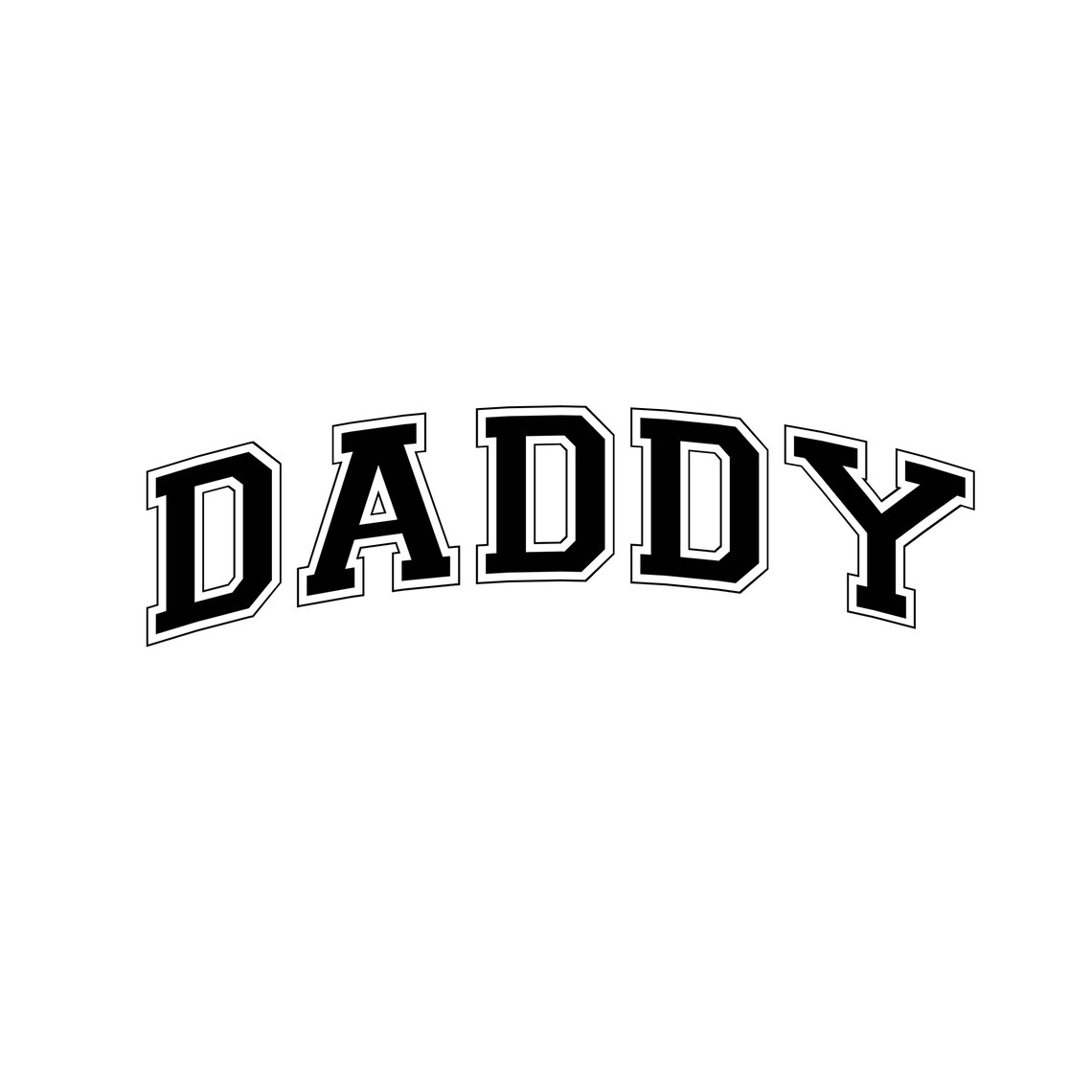 Daddy Varsity Svg Png, Daddy Varsity Curved Svg, Daddy Varsity Letters ...