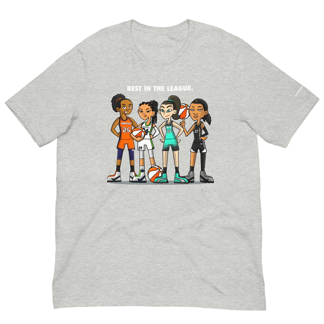 Best in the League WNBA Allstar Cartoon Graphic Women's Basketball T ...