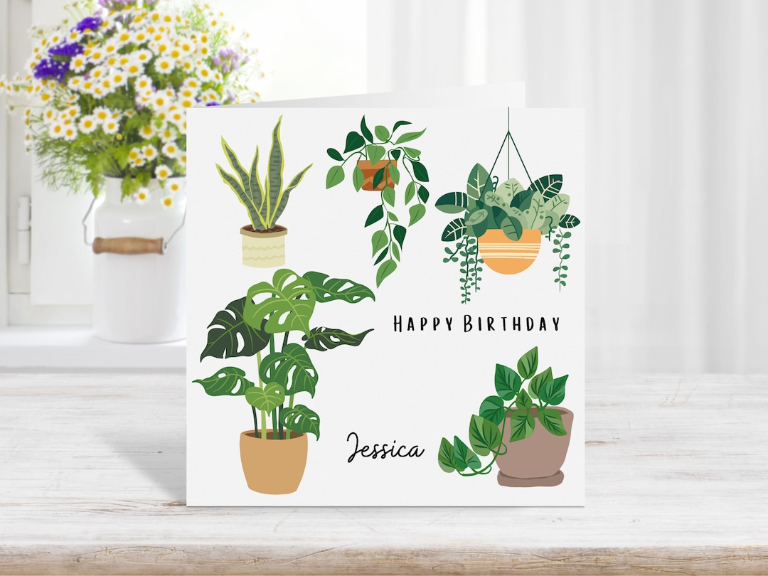 House Plant Birthday Card for Her Plant Birthday Card Gardeners ...