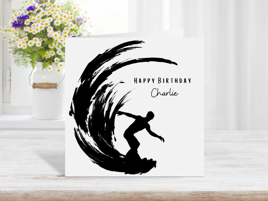 Surfing Birthday Card |surfer Birthday Card | Watersports Birthday Card ...