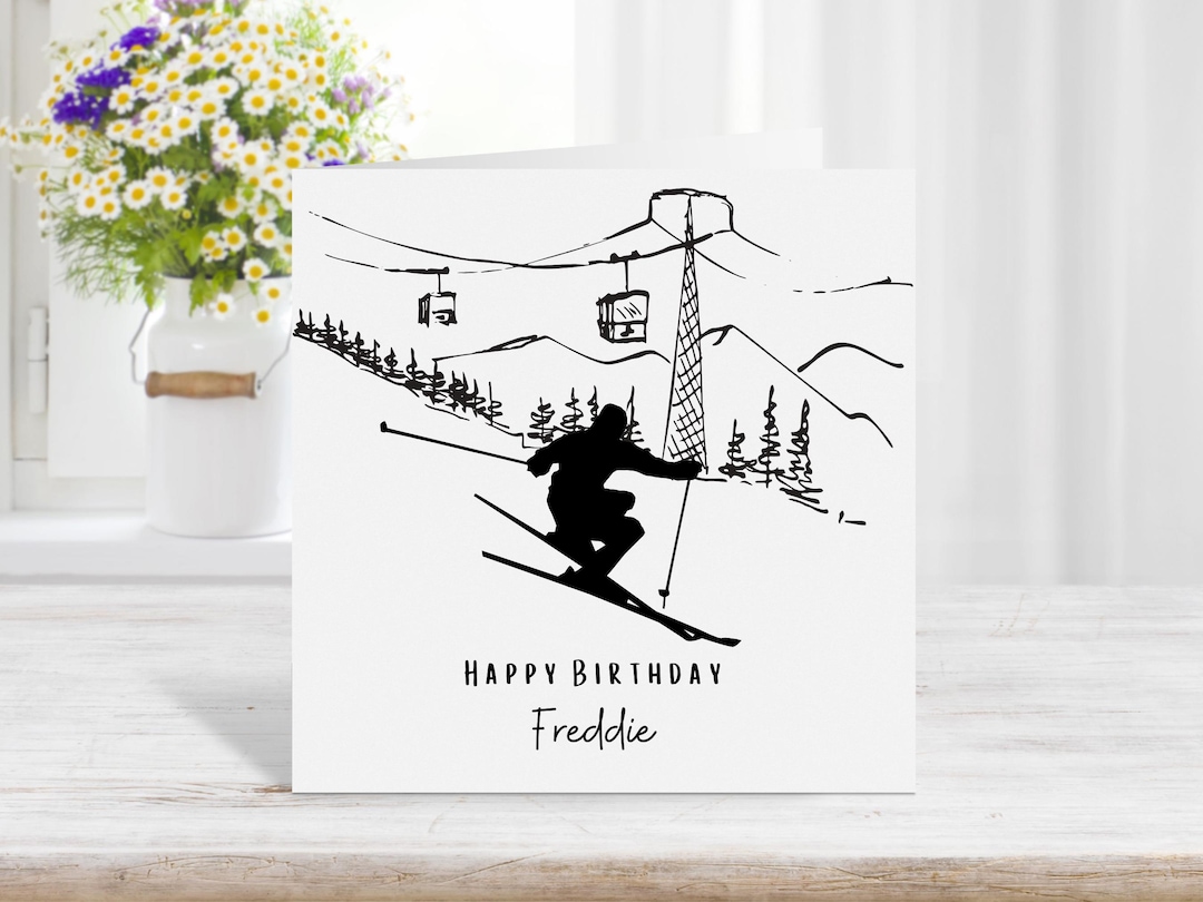 Skiing Birthday Card |ski Birthday Card |sking Birthday Card |son ...