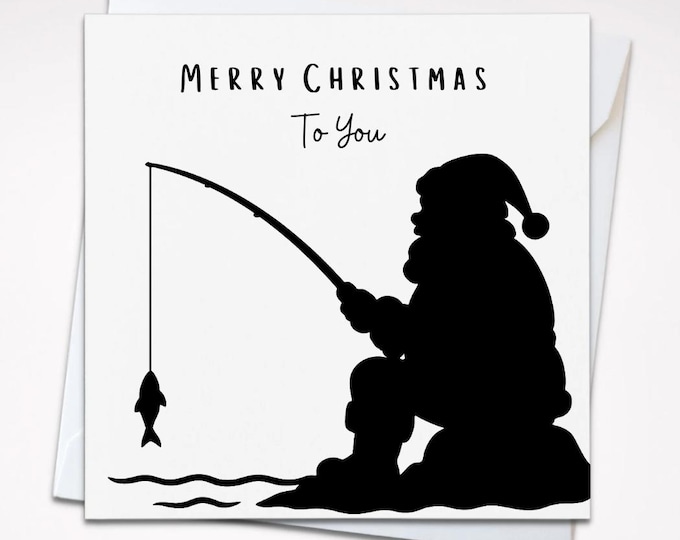 Personalised Fishing Christmas Card: Custom Angler Gift - Etsy UK