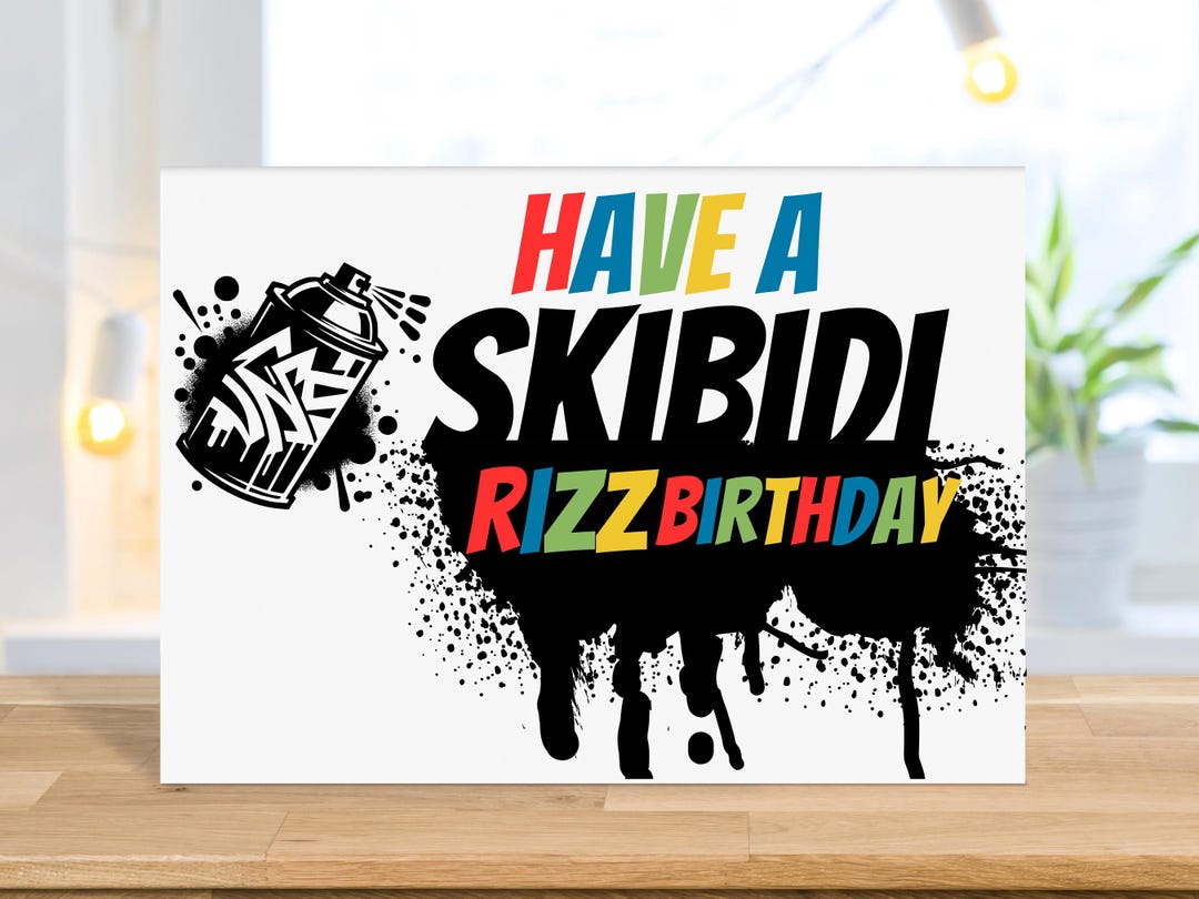 Skibidi Rizz Birthday Card| Skibidi Rizz Happy Birthday Card for Teens ...