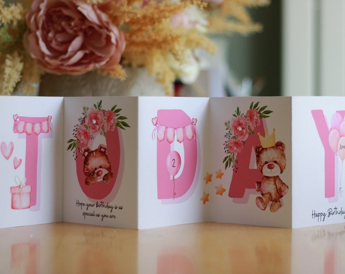 1st Birthday Card for Girls 1st Birthday Card Granddaughter One Today ...