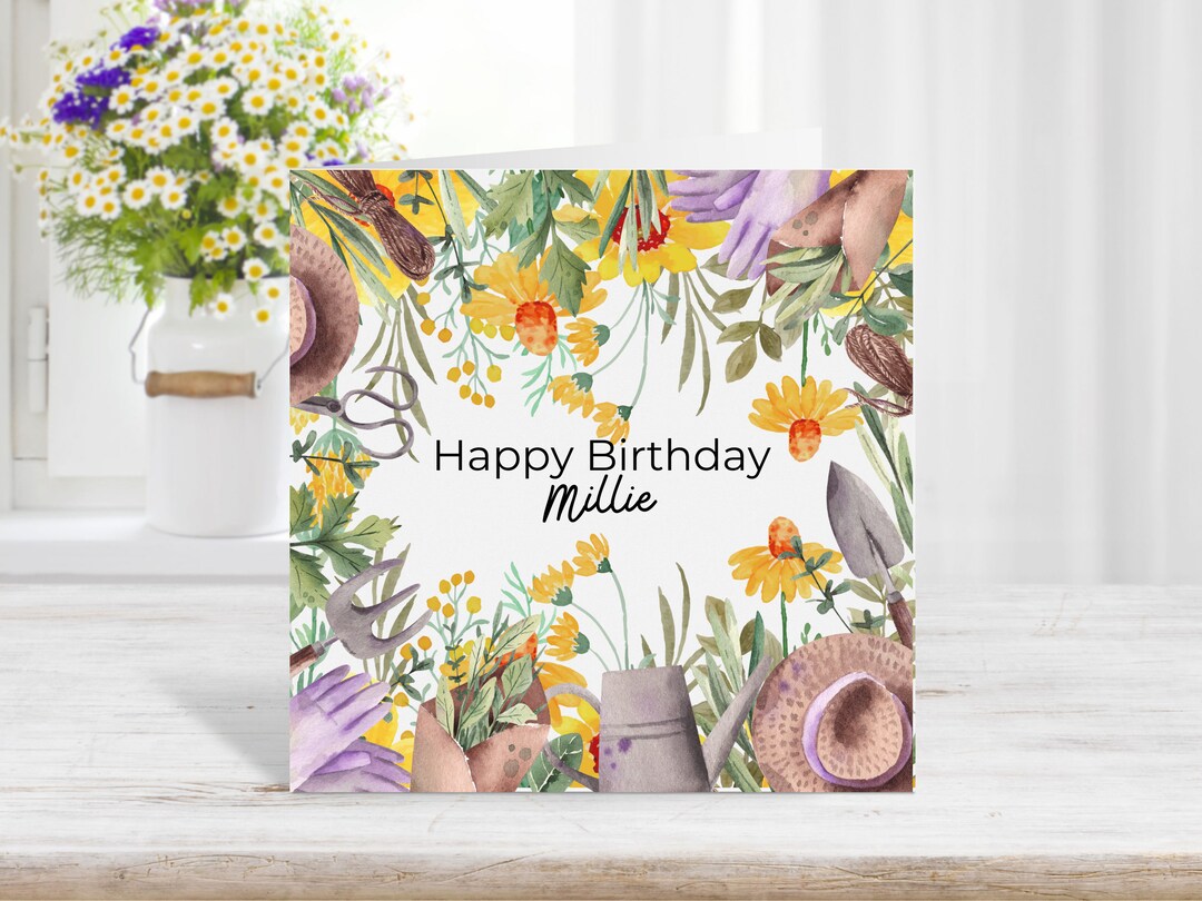 Gardeners Birthday Card Card for Garden Lovers Mum Flower Card ...