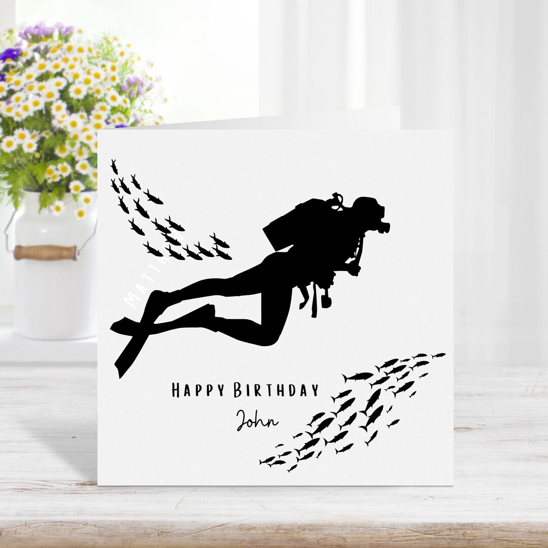 Scuba Diving Birthday Card - Etsy