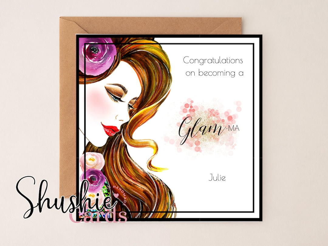 Glamma Greeting Card New Glam-ma Card Congratulations on Becoming a ...