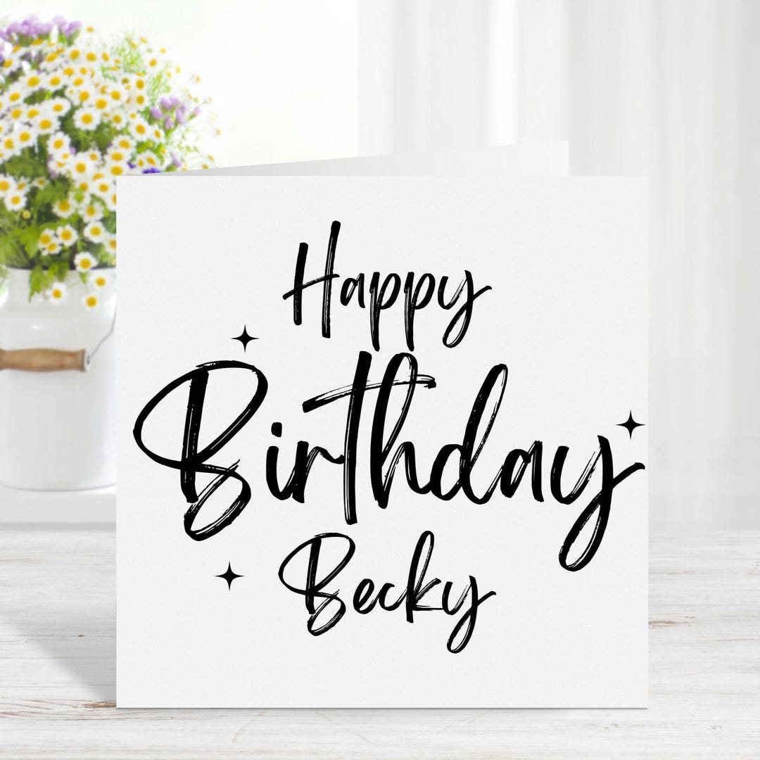 Custom Happy Birthday Card: Script Name, Personalised Card - Etsy