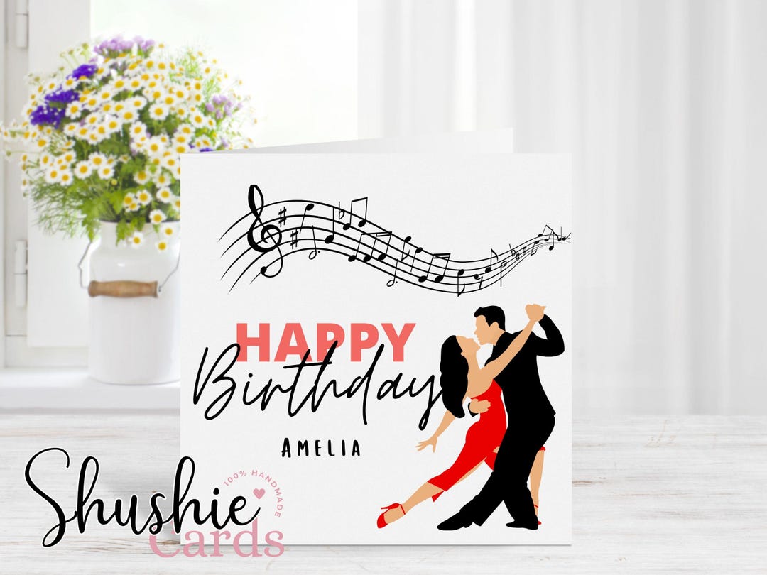 Personalised Salsa Birthday Card Dancing Birthday Card for Her Ballroom ...