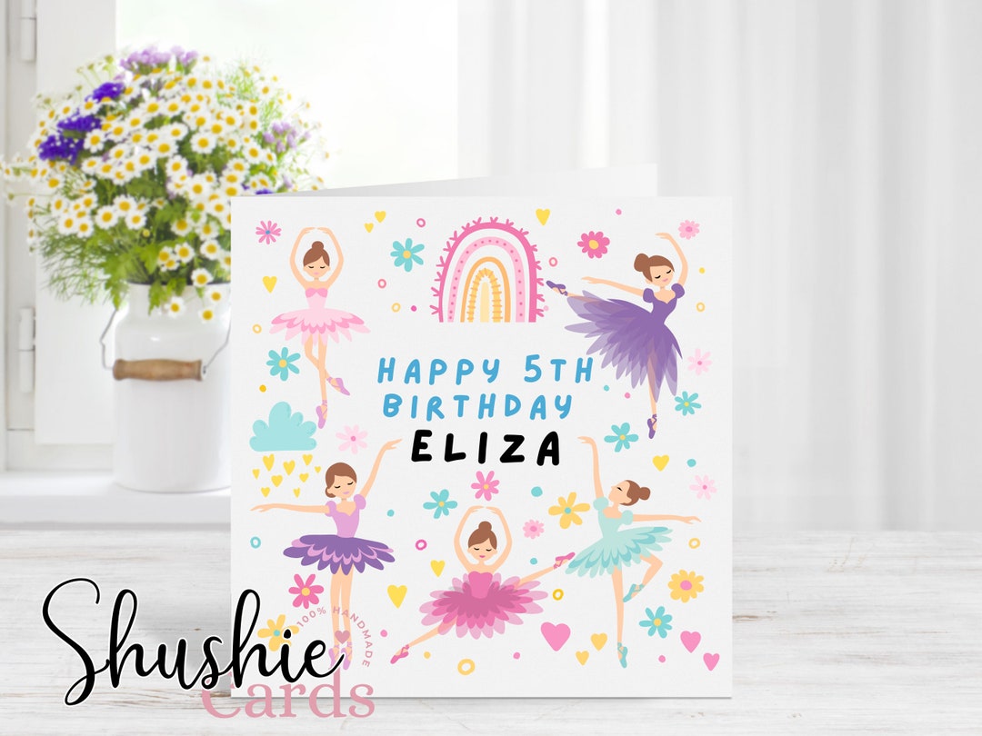 Ballet Birthday Card for Kids Ballet Card Personalised Ballet Card ...