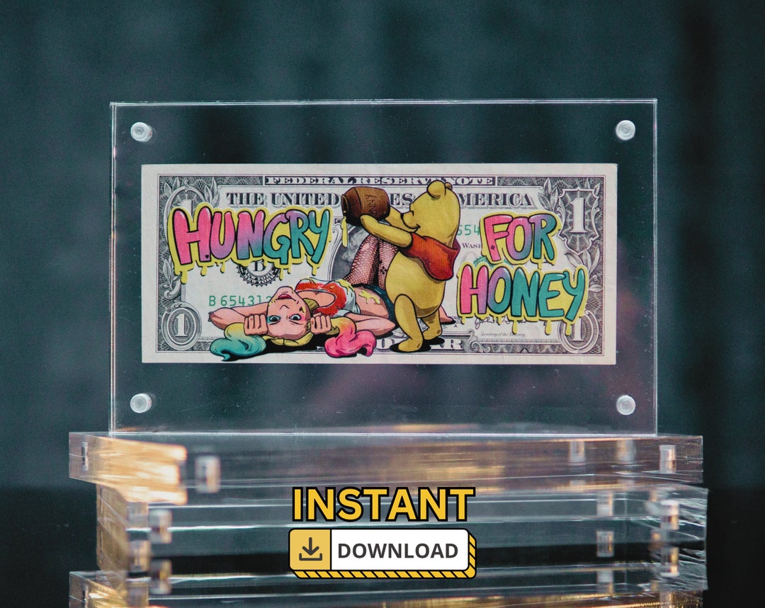 Winnie the Pooh Dollar Bill Artwork, Ready to Print Dollar Artwork ...