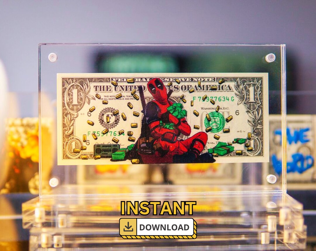 Dollar Bill Artwork, Ready to Print Dollar Artwork Dollar Art, Wall ...