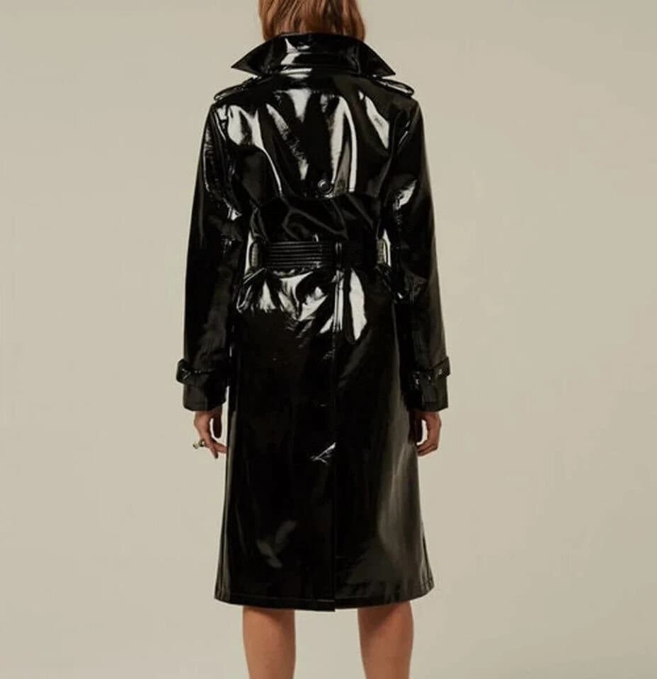 New Black PVC Trench Vinyl Shinny Coat Waterproof Winters Long Coat - Etsy