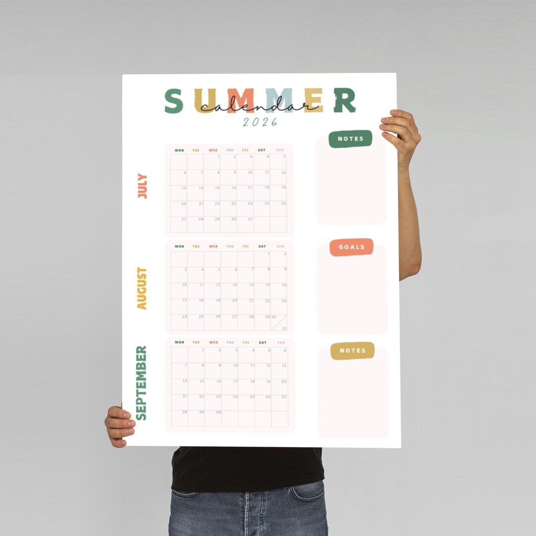 2026 Summer Break Calendar, Kids Activity Planner, Printable Family ...