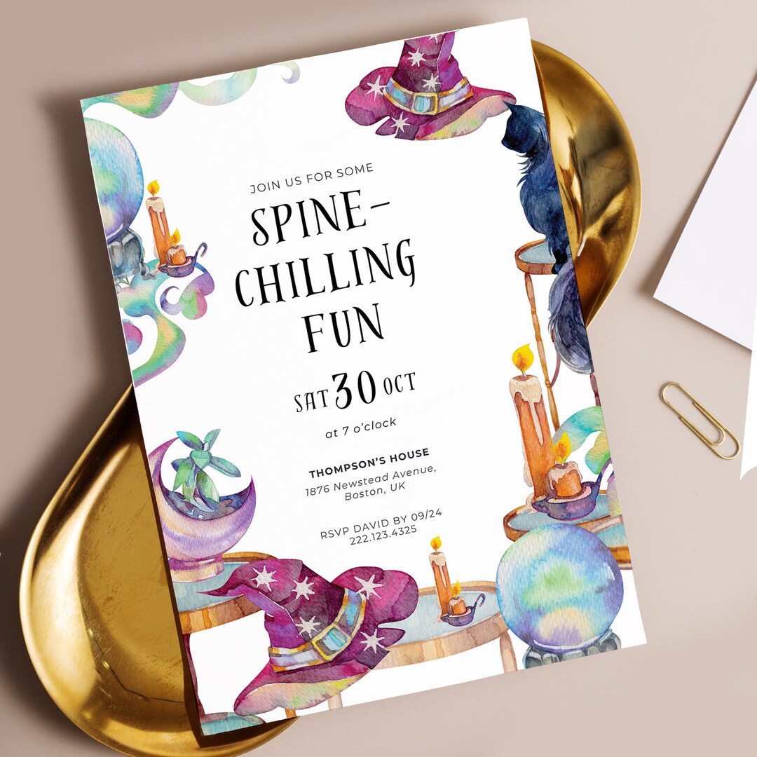 Bone Appetit Halloween Party Invitation Template Printable Digital ...