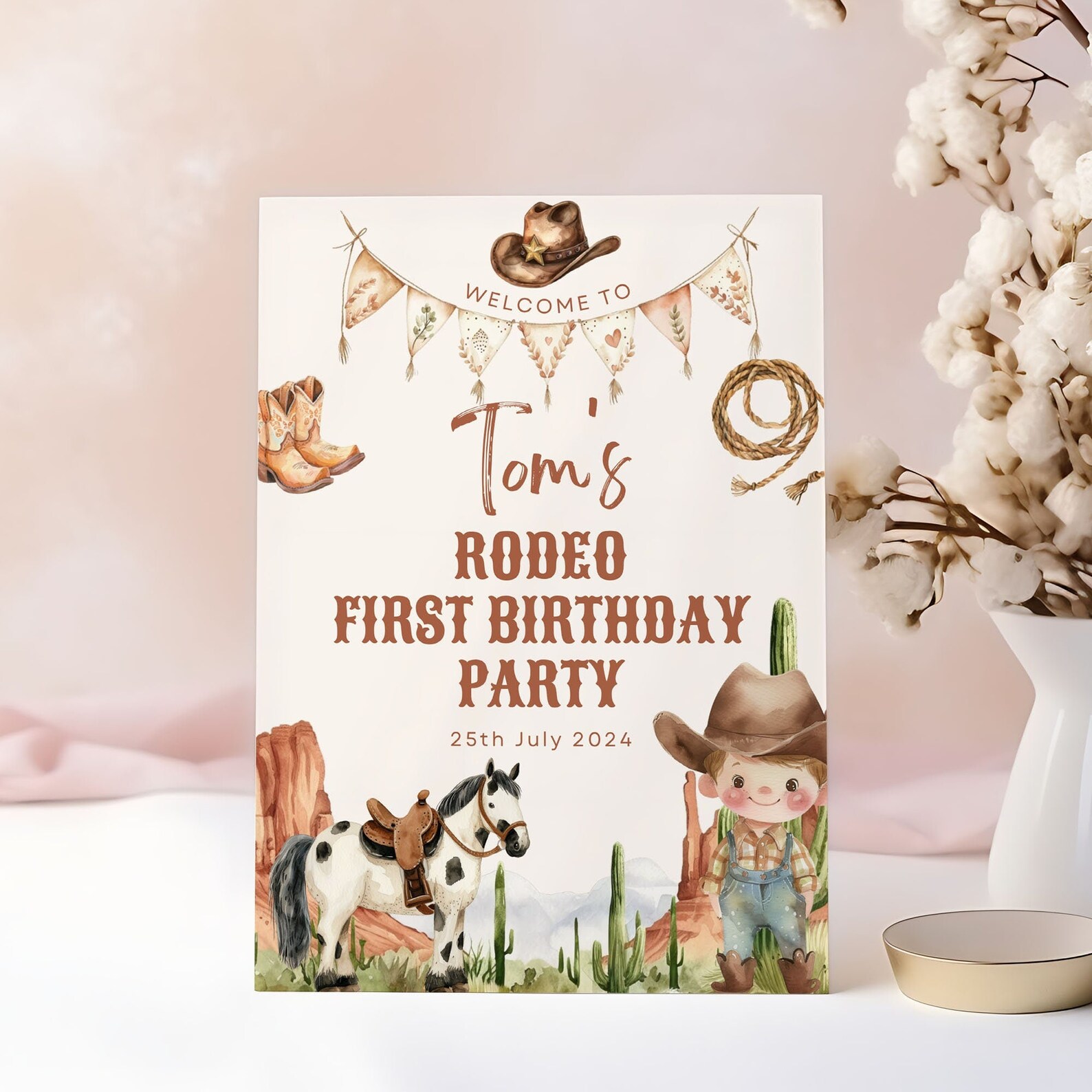 Editable My First Rodeo Birthday Party Welcome Sign, Rodeo 1st Birthday ...