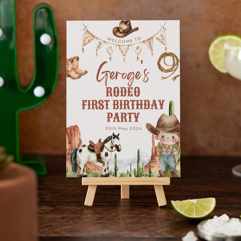 Editable My First Rodeo Birthday Party Welcome Sign, Rodeo 1st Birthday ...