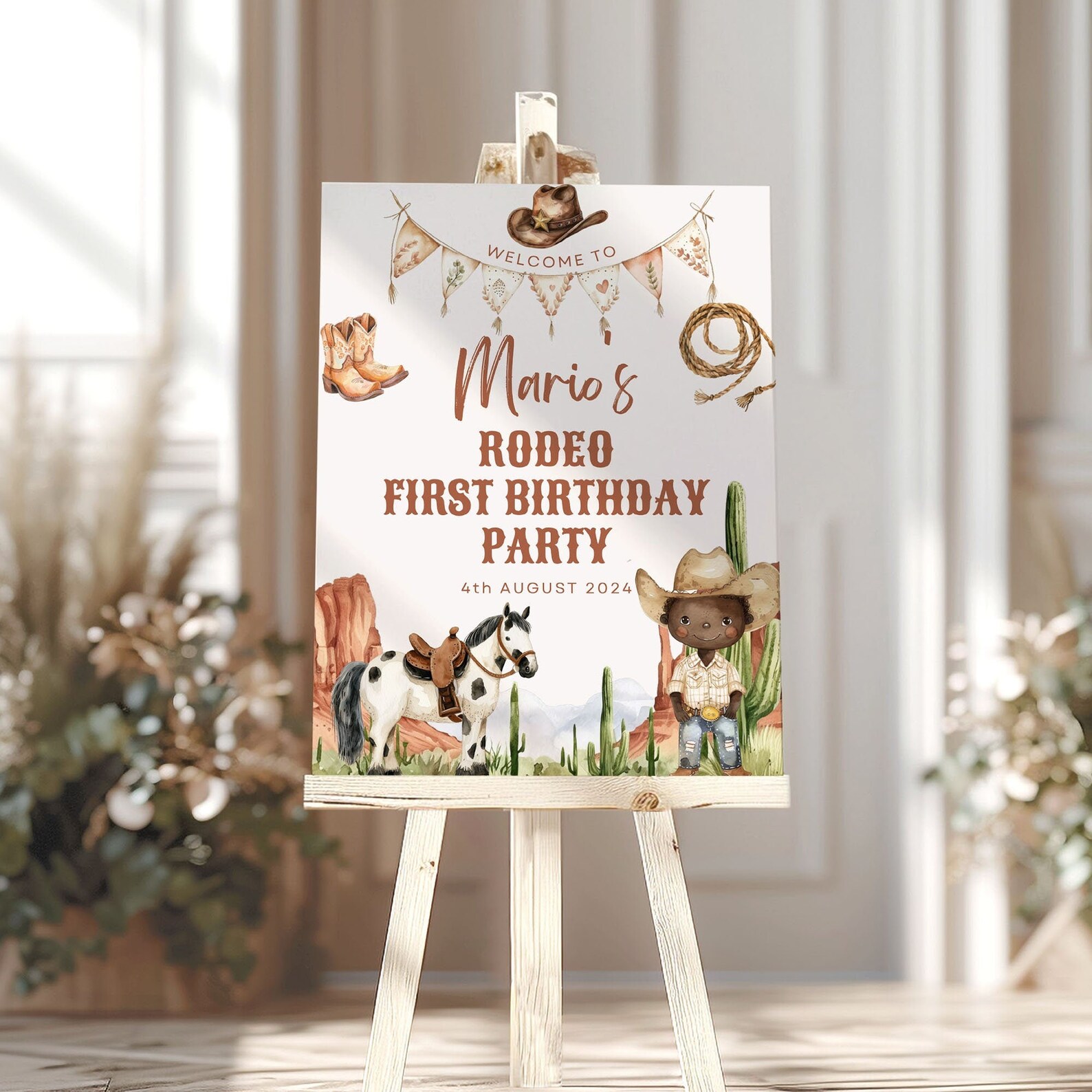 Editable My First Rodeo Birthday Party Welcome Sign, Rodeo 1st Birthday ...