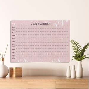 Pink Annual Yearly Calendar 2025 Year Planner Printable Digital ...