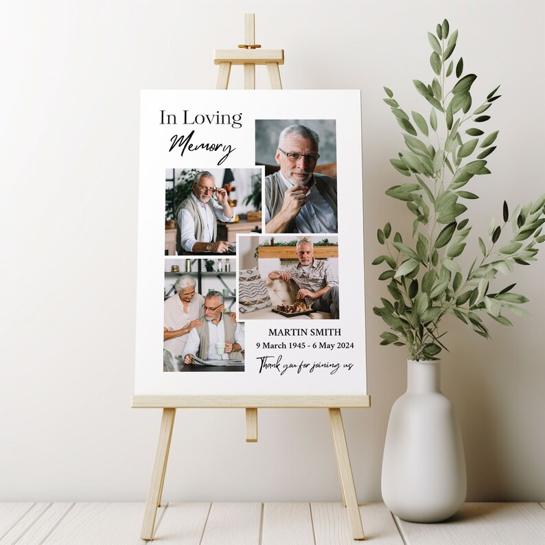 Editable Custom Funeral Welcome Sign Template in Loving Memory Funeral ...