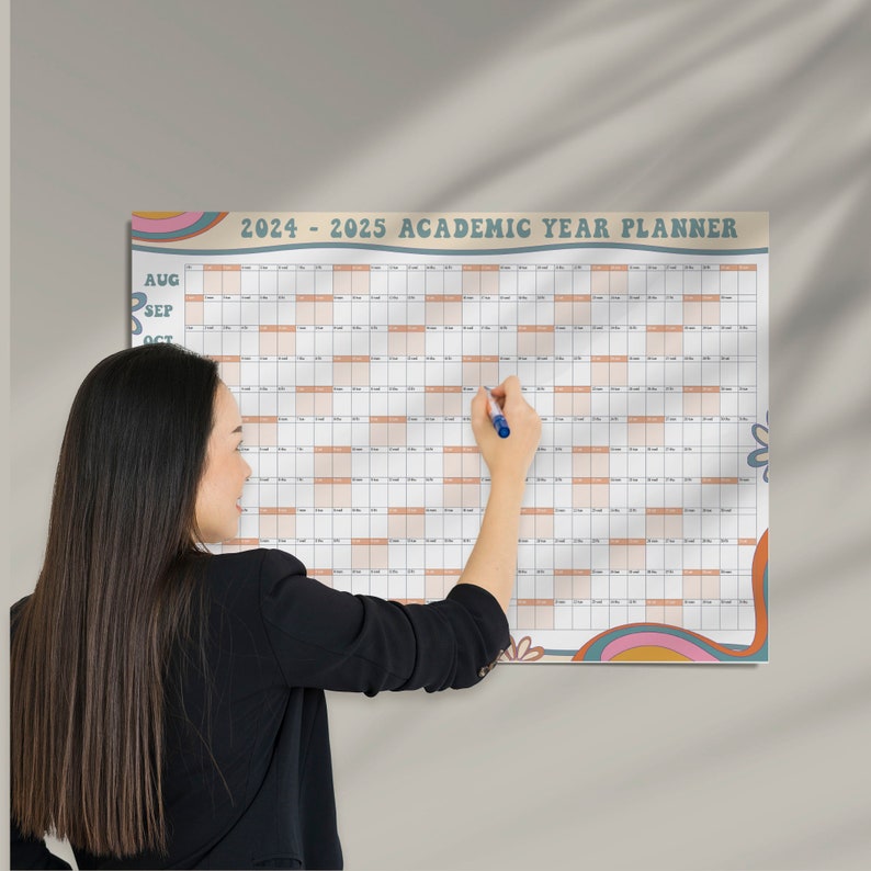 Printable Academic Teacher Wall Planner Academic Wall Calendar PDF ...