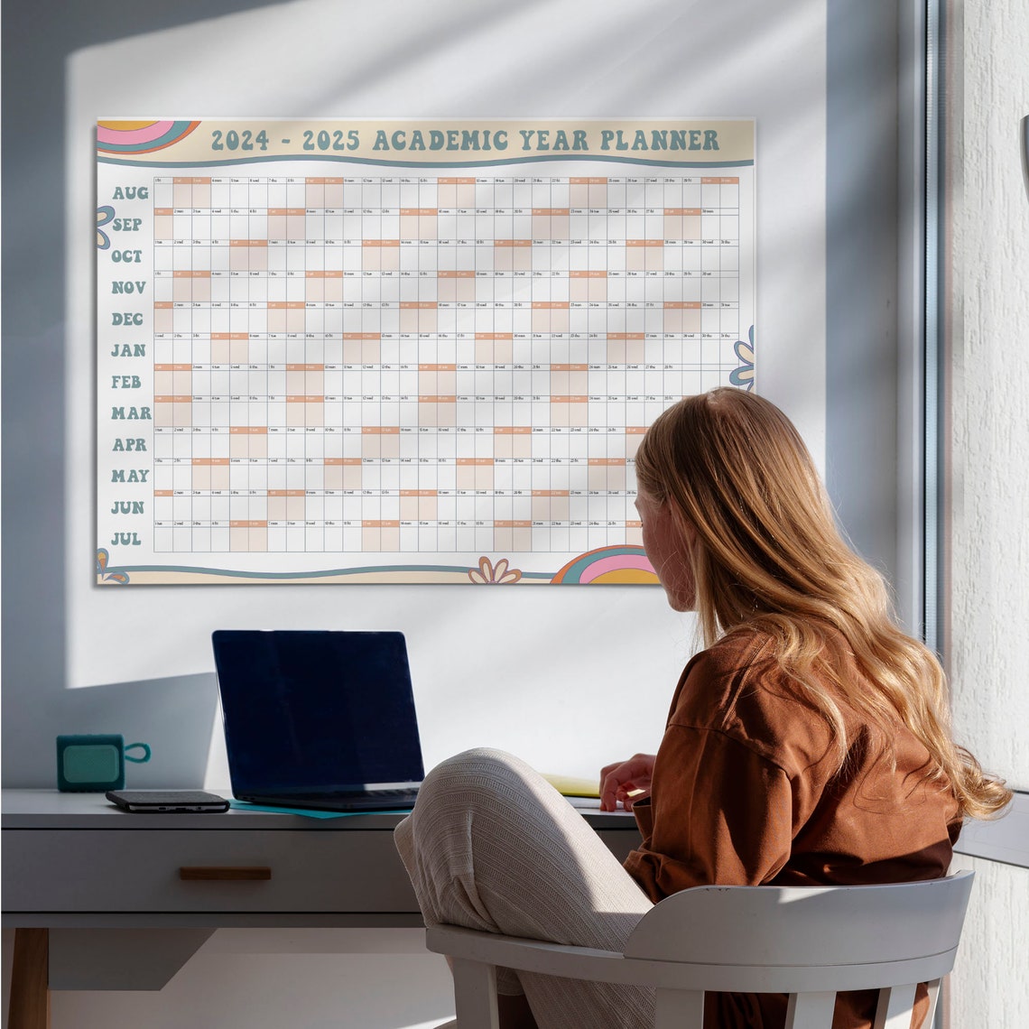 Printable Academic Teacher Wall Planner Academic Wall Calendar PDF ...