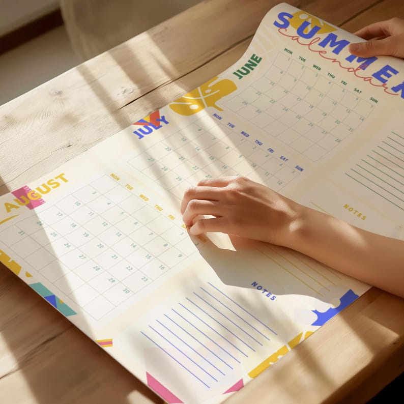 2026 Summer Break Calendar, Kids Activity Planner (digital Download ...