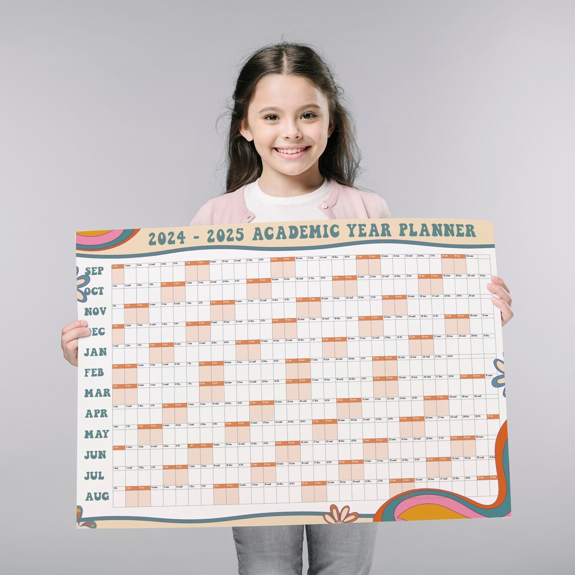 Printable Academic Teacher Wall Planner Academic Wall Calendar PDF ...