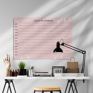 Pink Annual Yearly Calendar 2025 Year Planner Printable Digital ...