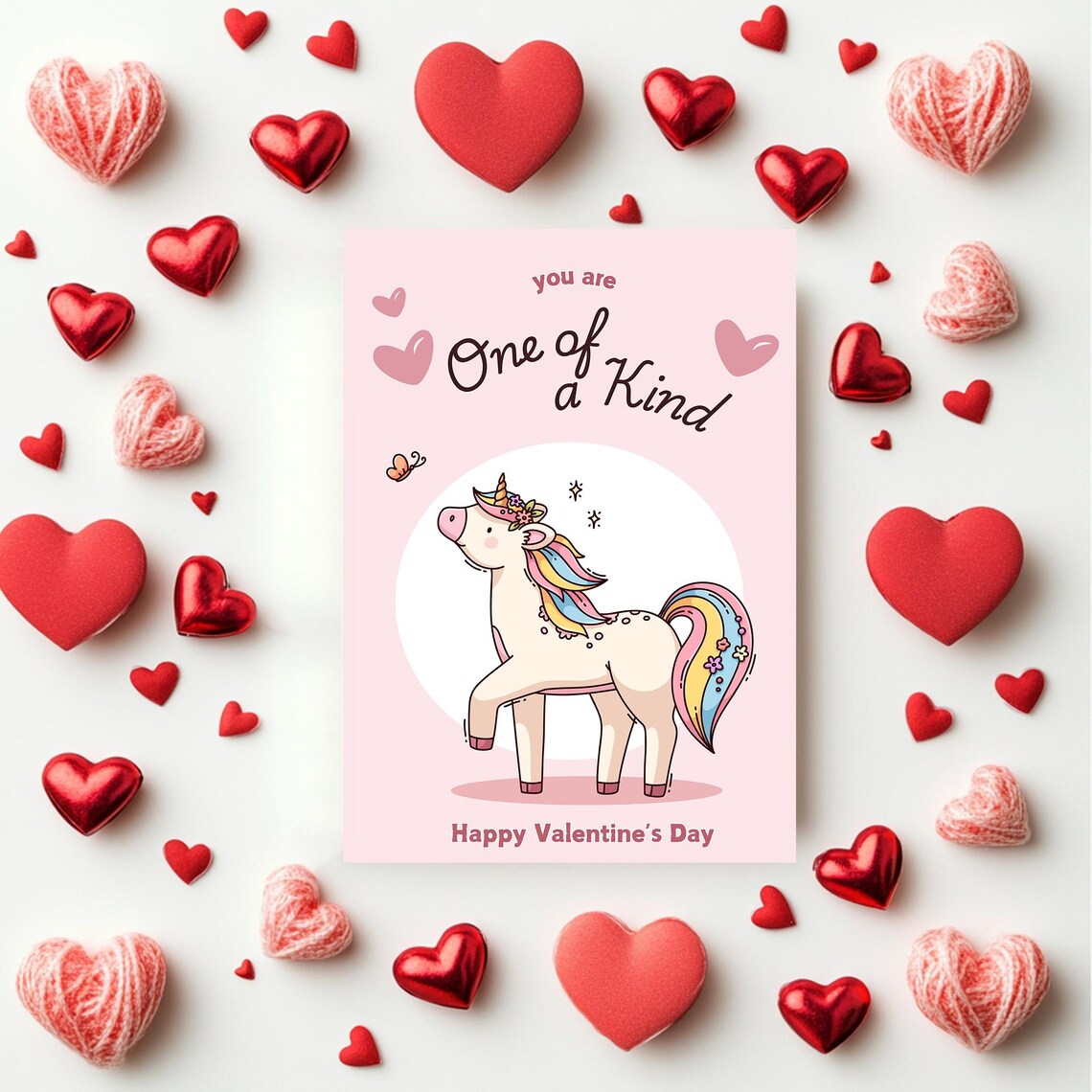 PRINTABLE Girls Valentines Cards Unicorns - Set of 6 - Unicorn Theme ...