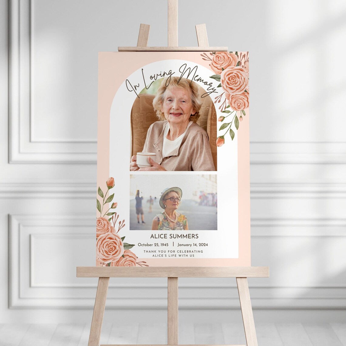 Editable Funeral Sign Template in Loving Memory Funeral Sign Funeral ...