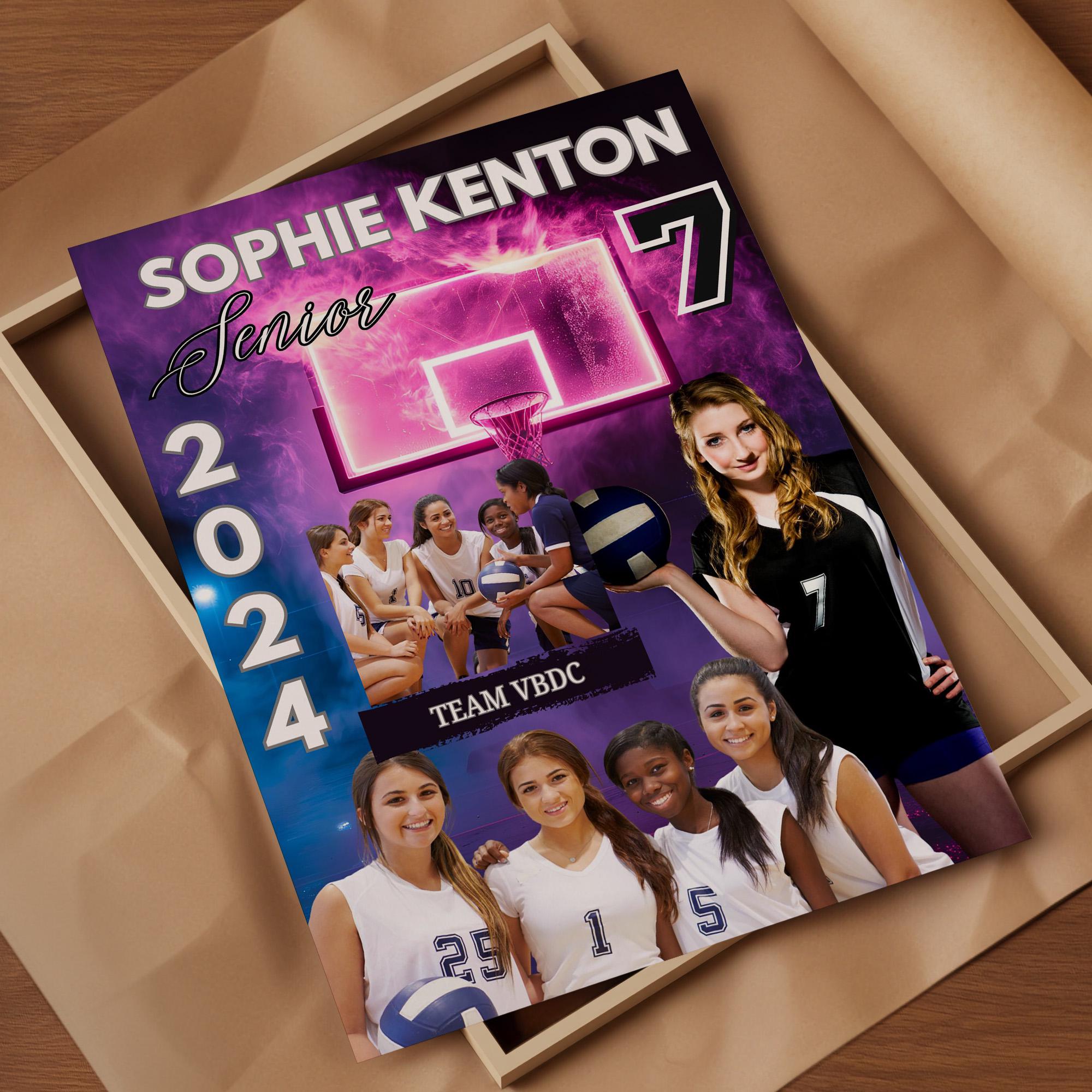 Volleyball Poster Canva Template, 14x11 Inch Custom Senior Volleyball ...