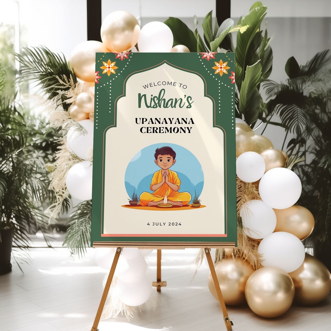 Upanayanam Welcome Sign, Thread Ceremony, Upanayanam Backdrop, Matching ...