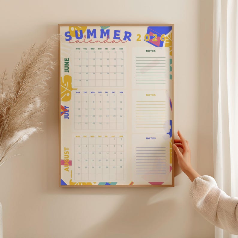 2026 Summer Break Calendar, Kids Activity Planner (digital Download ...