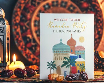 Editable Eid Mubarak Sign Welcome to Eid Party Decorations Ramadan ...